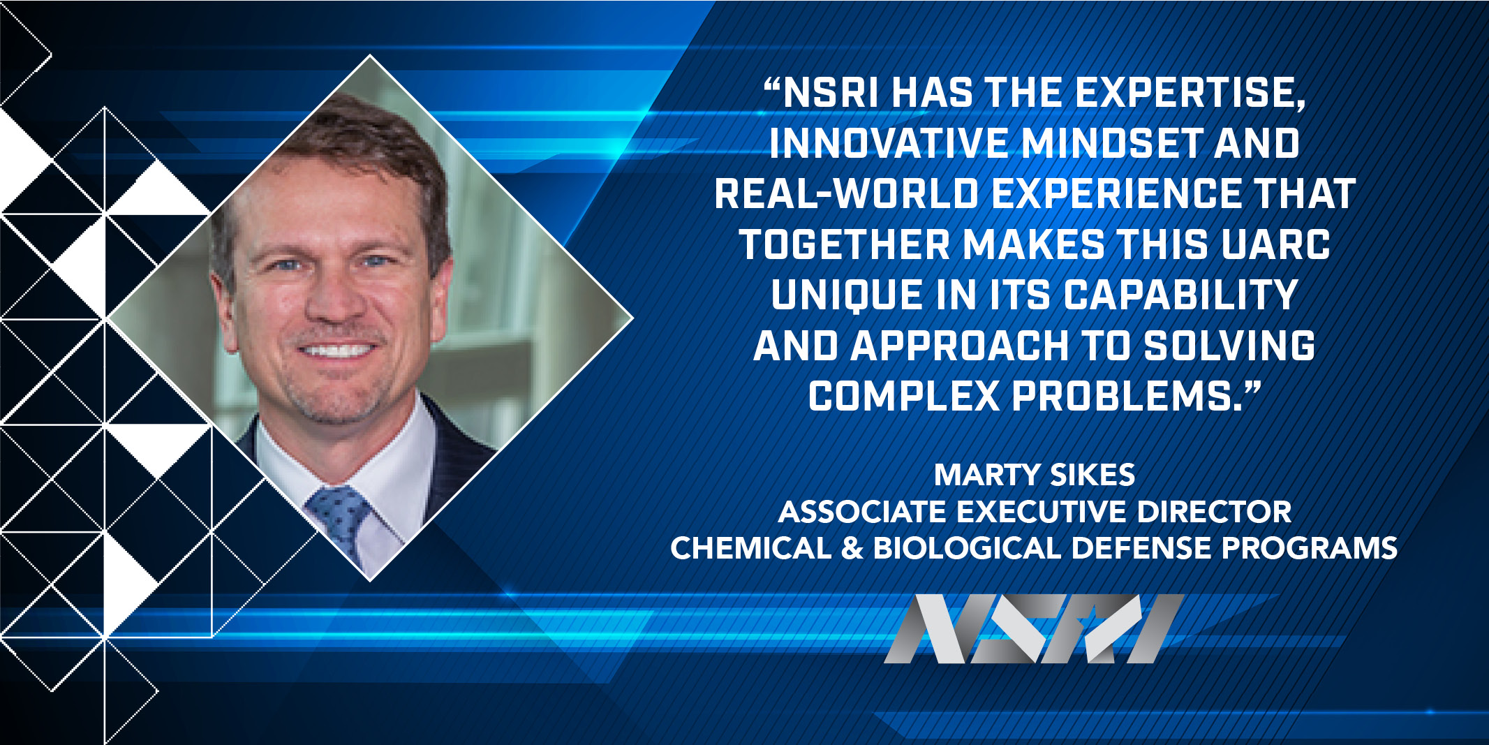 Marty Sikes returns to NSRI to lead chemical, biological defense programs